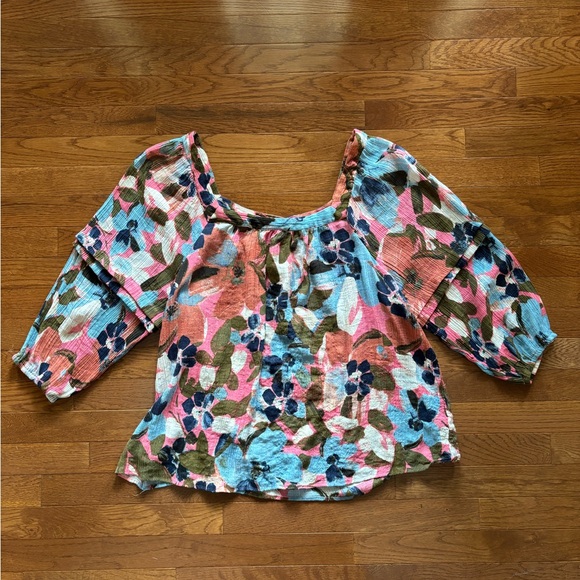 Zac & Rachel | Tops | Zac Rachel Floral Print Relaxed Fit Blouse With ...